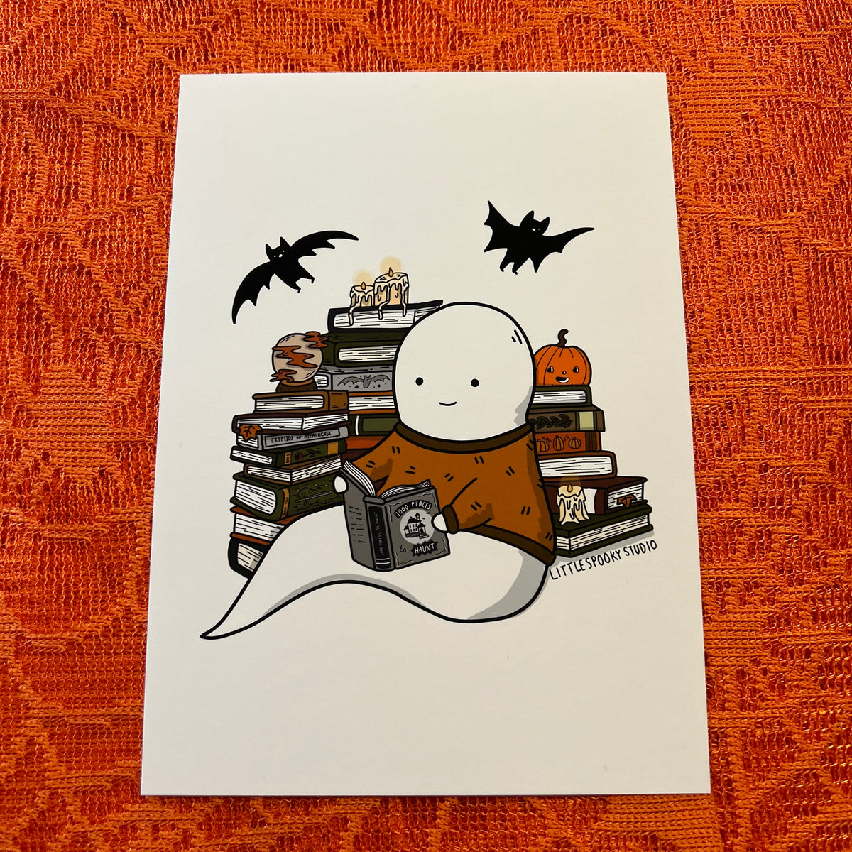 Reading Ghostie Art Print – Little Spooky Studio
