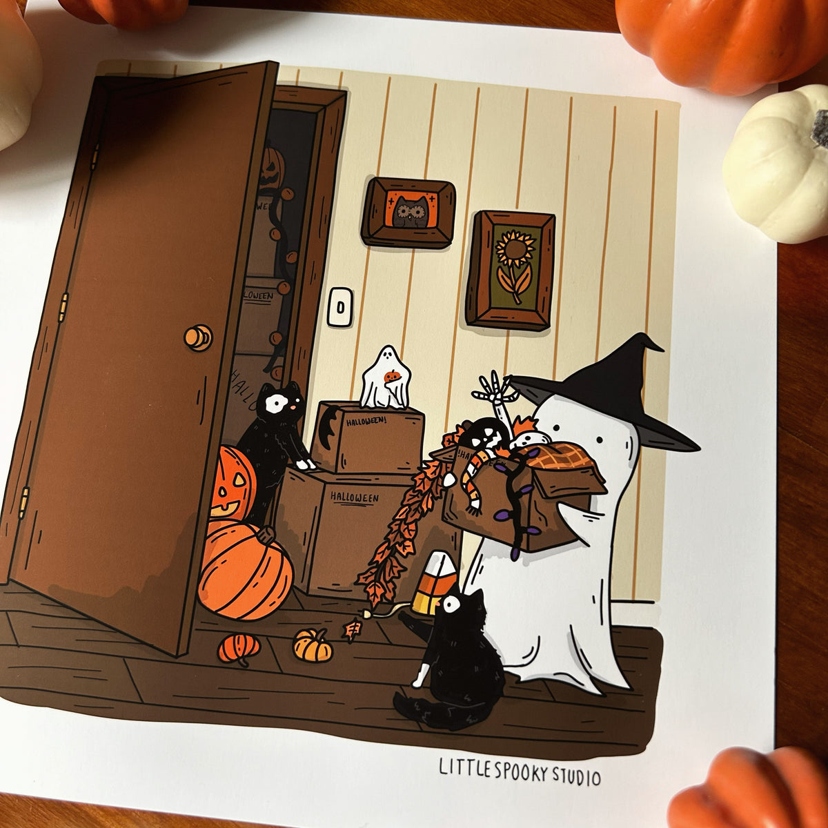 Time to Decorate Square Art Print – Little Spooky Studio