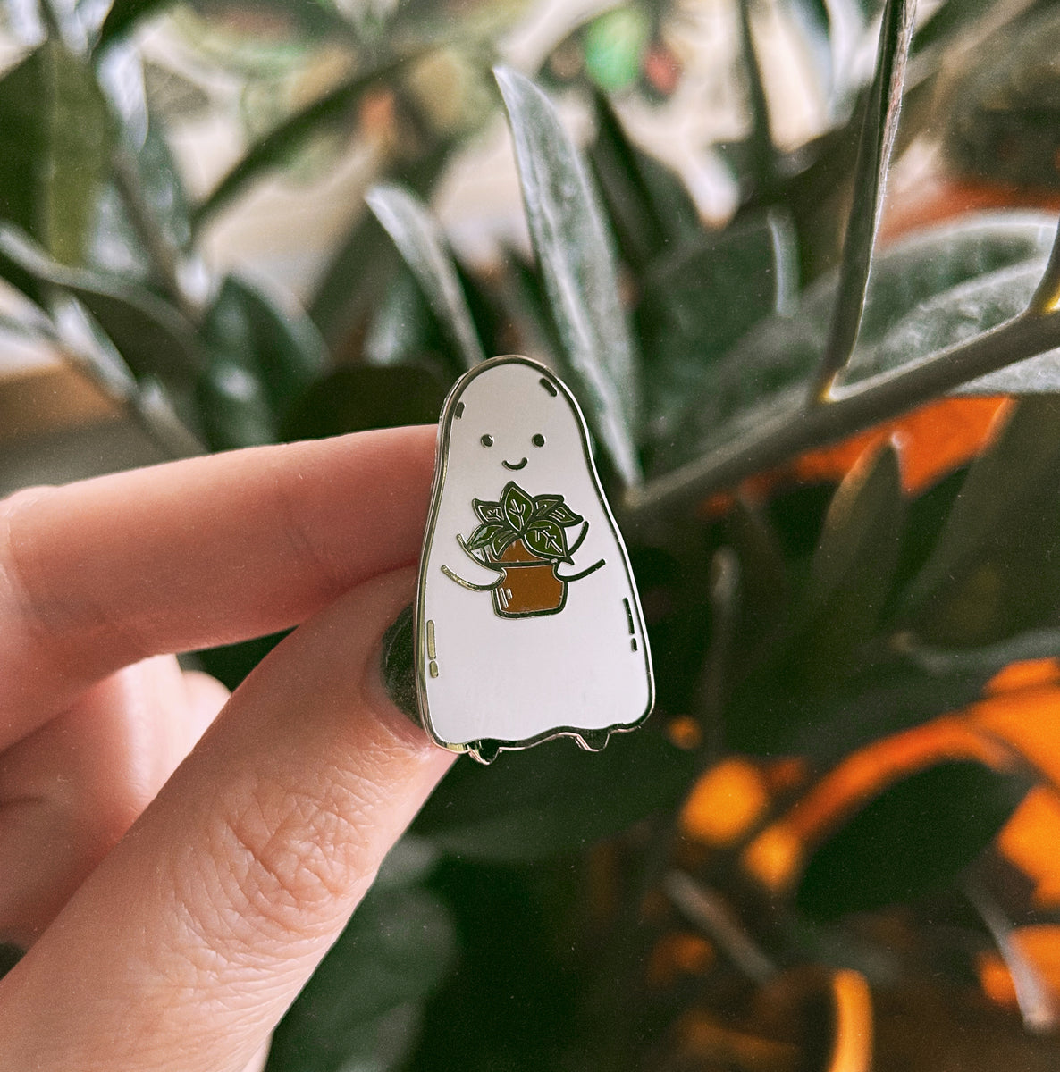 Plant Ghost Enamel Lapel Pin – Little Spooky Studio