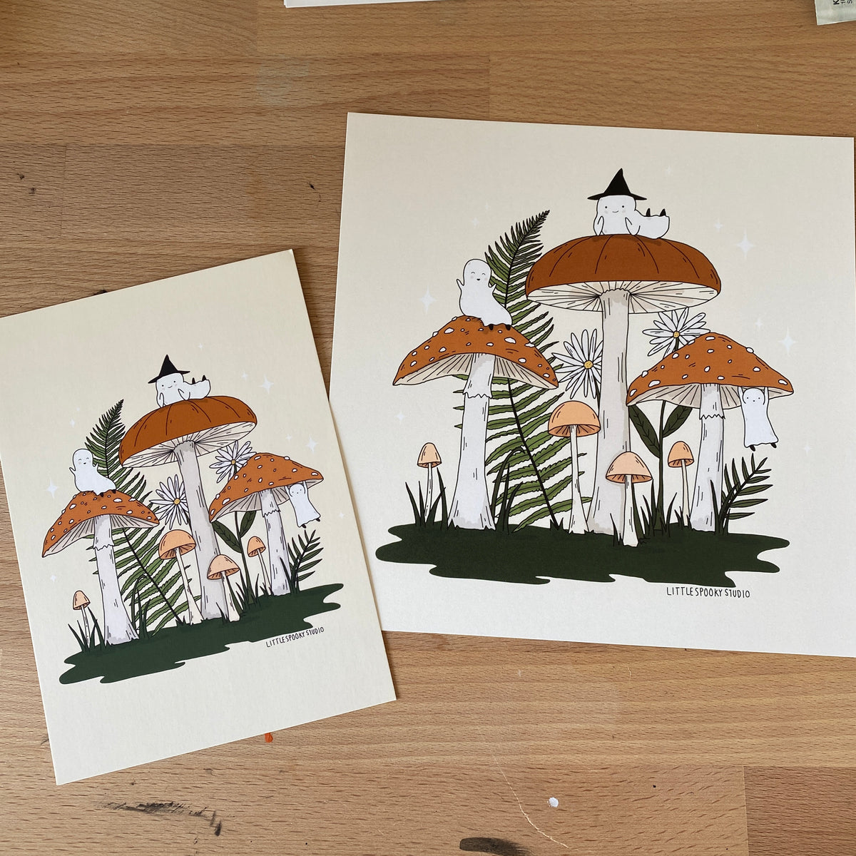 Mushroom Ghosts Art Print – Little Spooky Studio