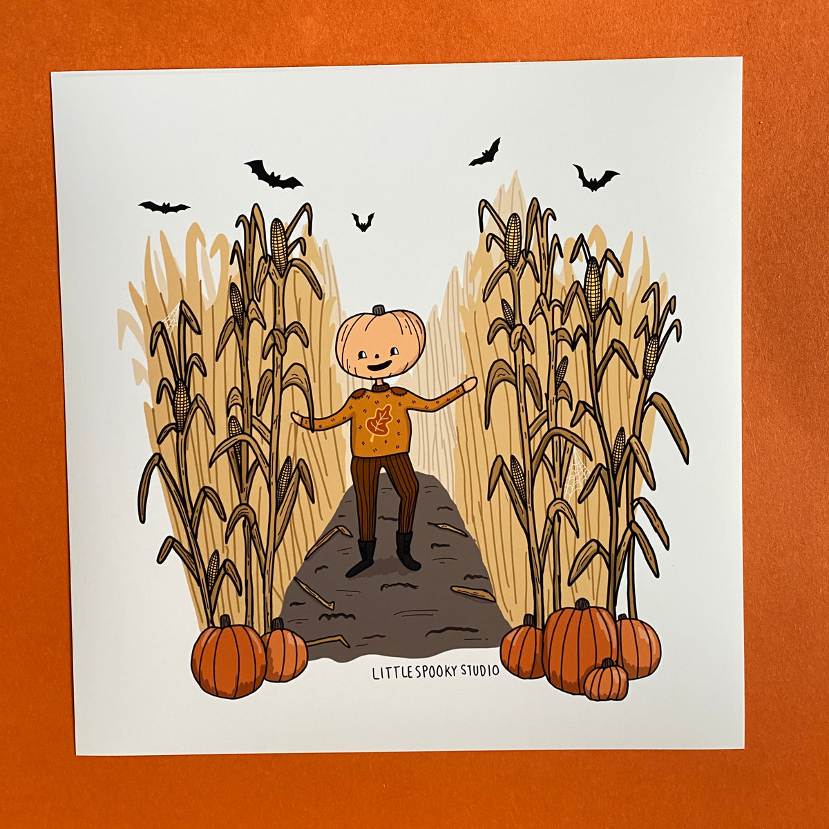 Corn Maze Square Art Print – Little Spooky Studio
