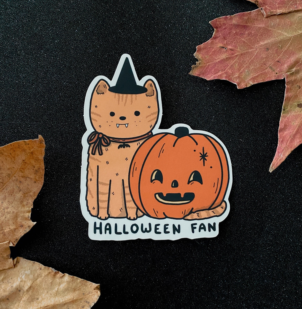 Rudi Cat Halloween Fan Sticker – Little Spooky Studio
